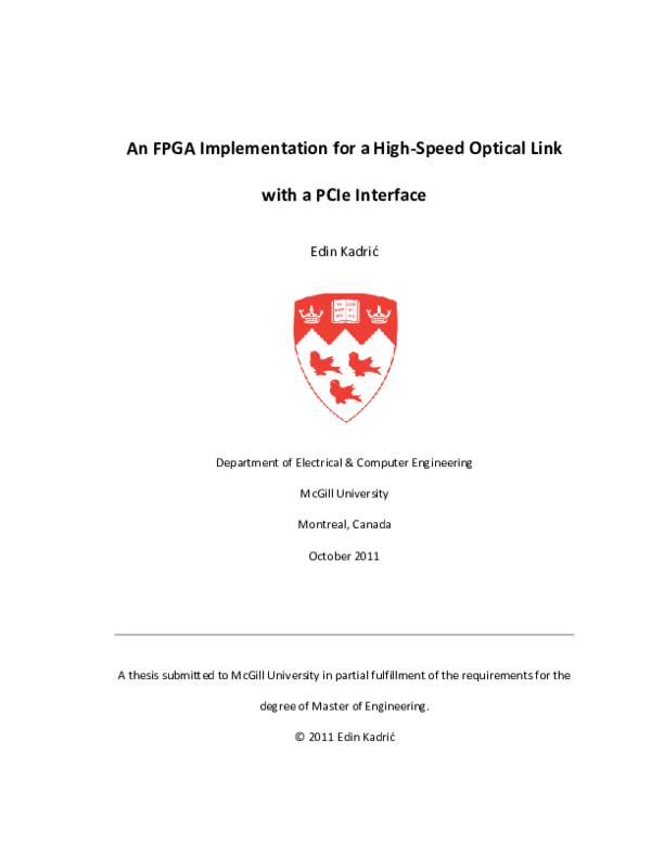 (PDF) An FPGA implementation for a high-speed optical link with a PCIe ...