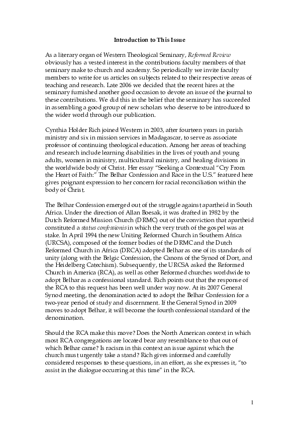 (PDF) Introduction to this Issue