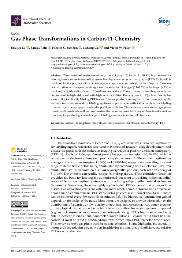 (PDF) Gas Phase Transformations in Carbon-11 Chemistry