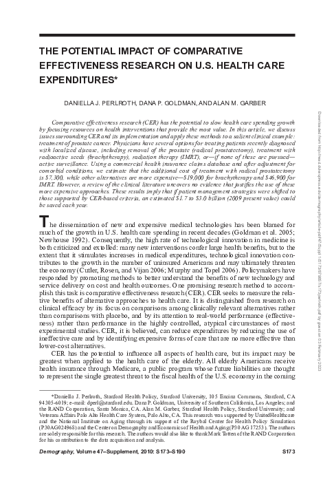 (PDF) The potential impact of comparative effectiveness research on U.S ...