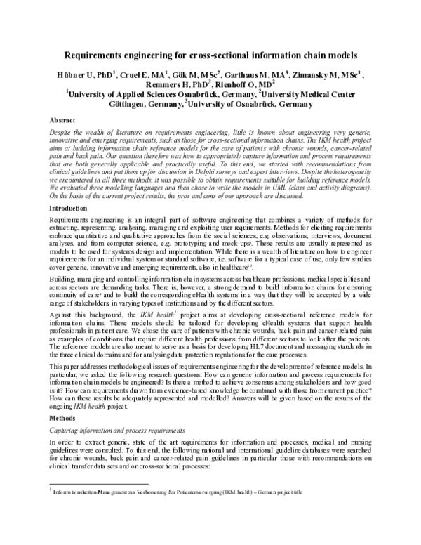 (PDF) Requirements engineering for cross-sectional information chain models