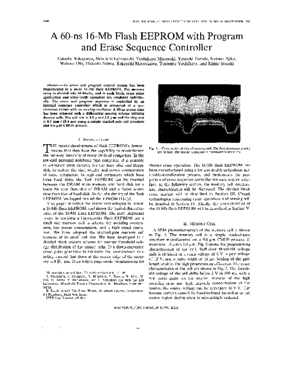 (PDF) A 60-ns 16-Mb flash EEPROM with program and erase sequence controller