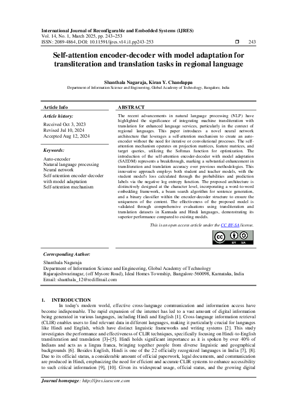 (PDF) Self-attention encoder-decoder with model adaptation for transliteration and translation ...
