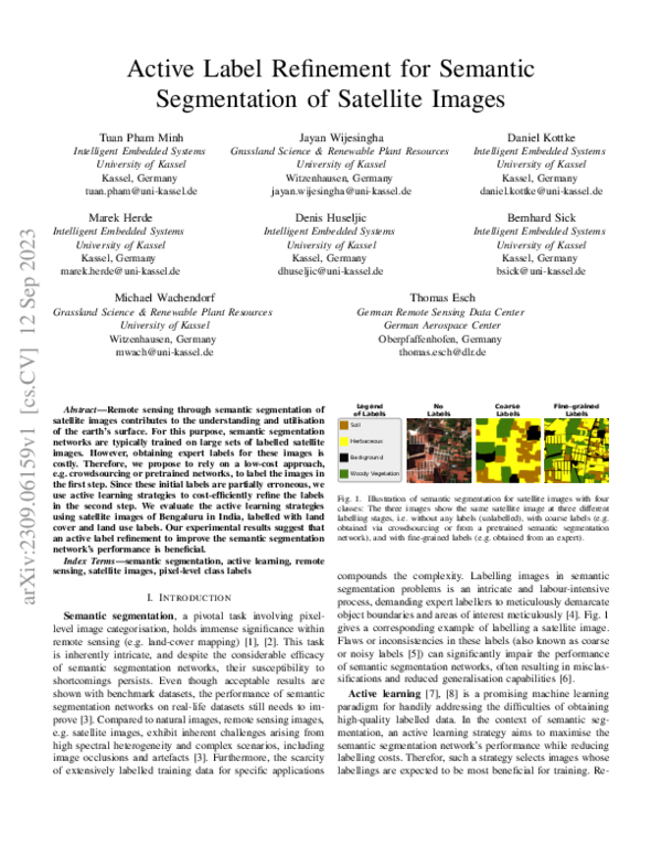 (PDF) Active Label Refinement for Semantic Segmentation of Satellite Images