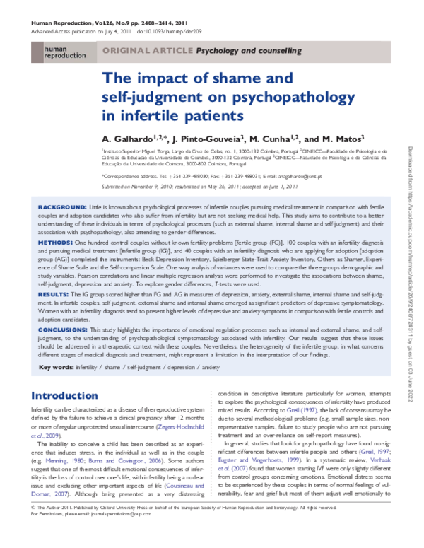 (PDF) The impact of shame and self-judgment on psychopathology in ...