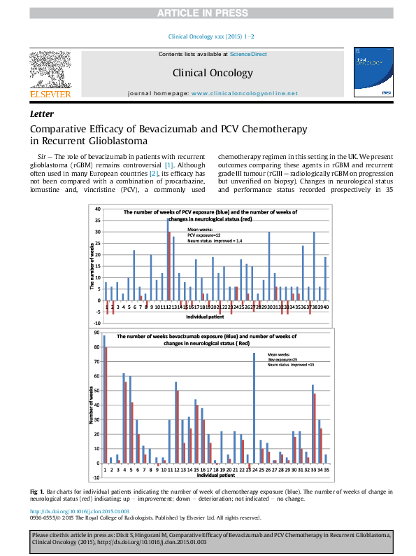 (PDF) Comparative Efficacy of Bevacizumab and PCV Chemotherapy in ...