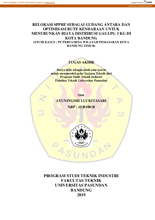 (PDF) Relokasi Sppbe Sebagai Gudang Antara Danoptimisasi Rute Kendaraan ...