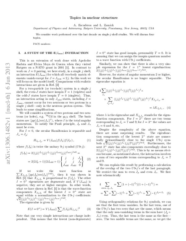 (PDF) Topics in Nuclear Structure