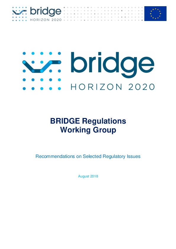 (PDF) bridge Horizon 2020: BRIDGE Regulations Working Group Recommendations on Selected ...