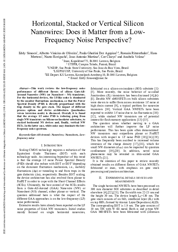 (PDF) Horizontal, Stacked or Vertical Silicon Nanowires: Does it Matter ...