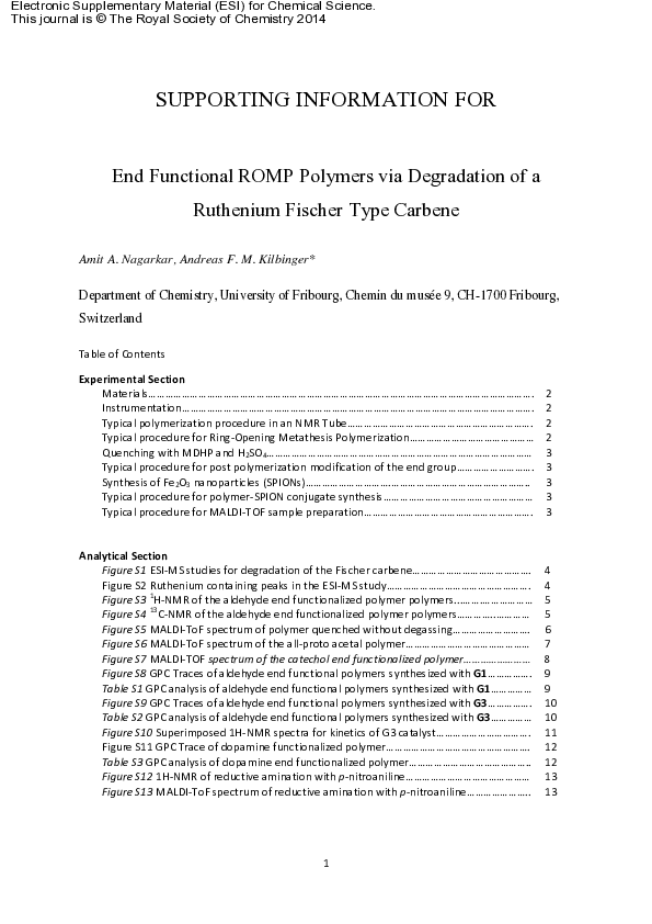 (PDF) End-Functional ROMP Polymers via Carbene Degradation