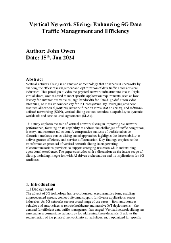 (PDF) Vertical Network Slicing Enhancing 5G Data Traffic Management and Efficiency