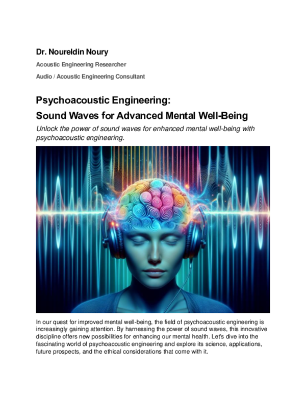 (PDF) Psychoacoustic Engineering (PDF) Psychoacoustic Engineering