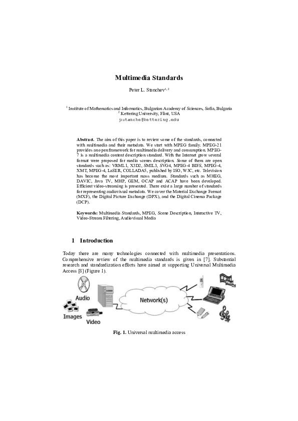 (PDF) Multimedia Standards