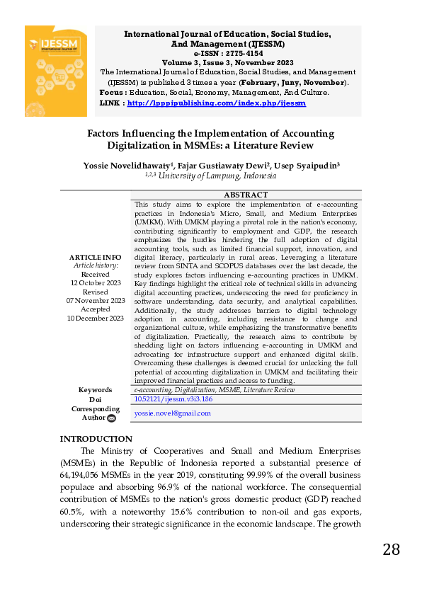 (PDF) Factors Influencing the Implementation of Accounting ...