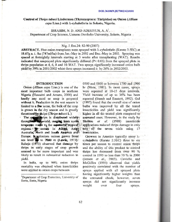 (PDF) Control of Thrips tabaci Linderman (Thysanoptera: Thripidae) on Onion (Allium cepa Linn ...