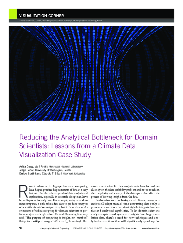 (PDF) Reducing the Analytical Bottleneck for Domain Scientists: Lessons from a Climate Data ...