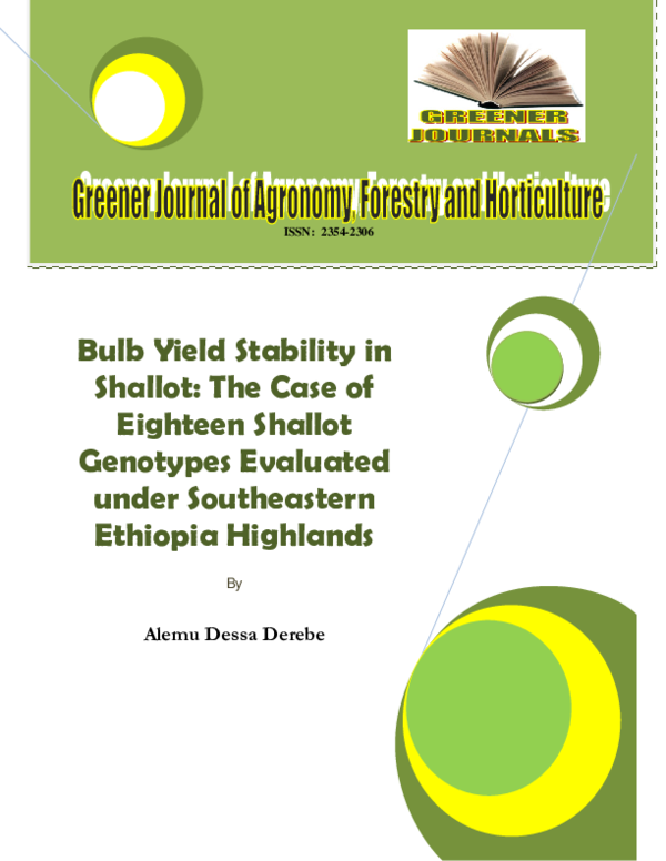 (PDF) Bulb Yield Stability in Shallot: The Case of Eighteen Shallot ...