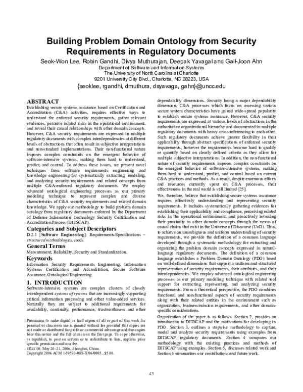 (PDF) Building problem domain ontology from security requirements in ...