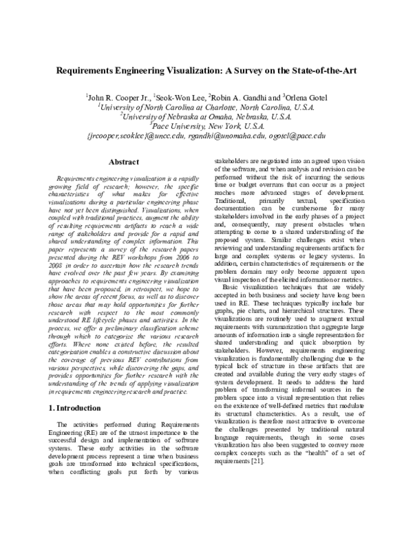 (PDF) Requirements Engineering Visualization: A Survey on the State-of ...