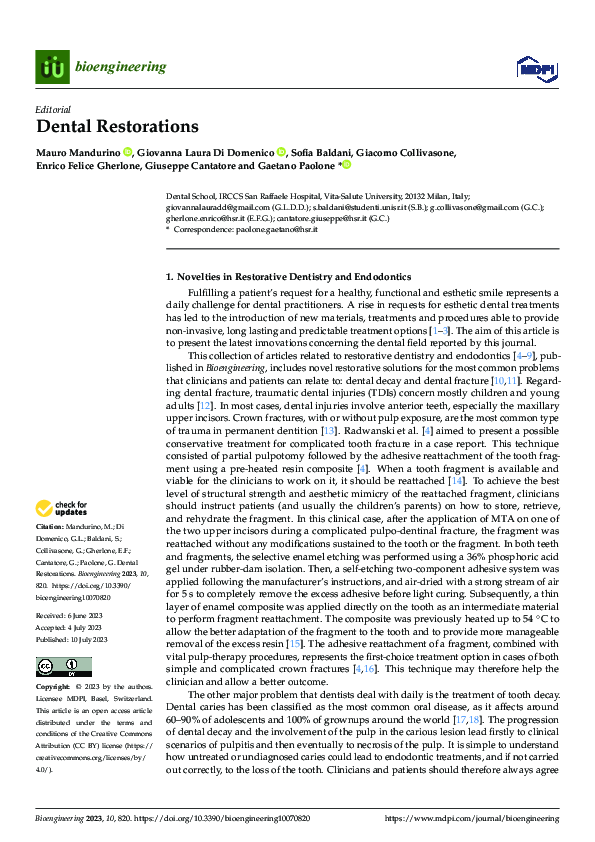 (PDF) Dental Restorations