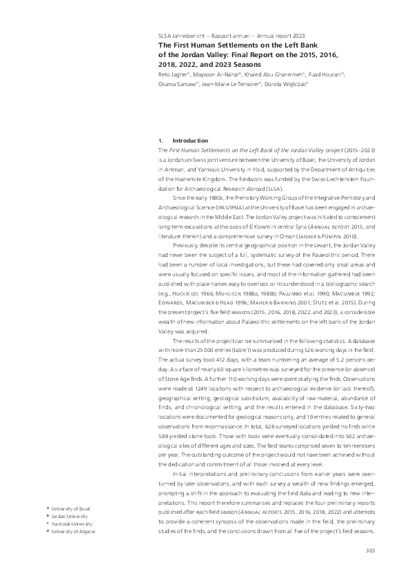 (PDF) The First Human Settlements on the Left Bank of the Jordan Valley ...