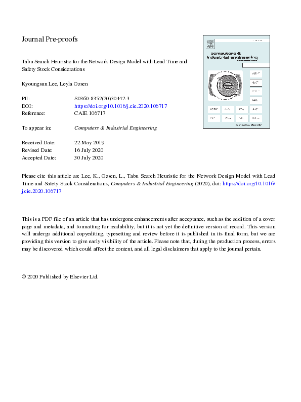 (PDF) Tabu search heuristic for the network design model with lead time and safety stock ...