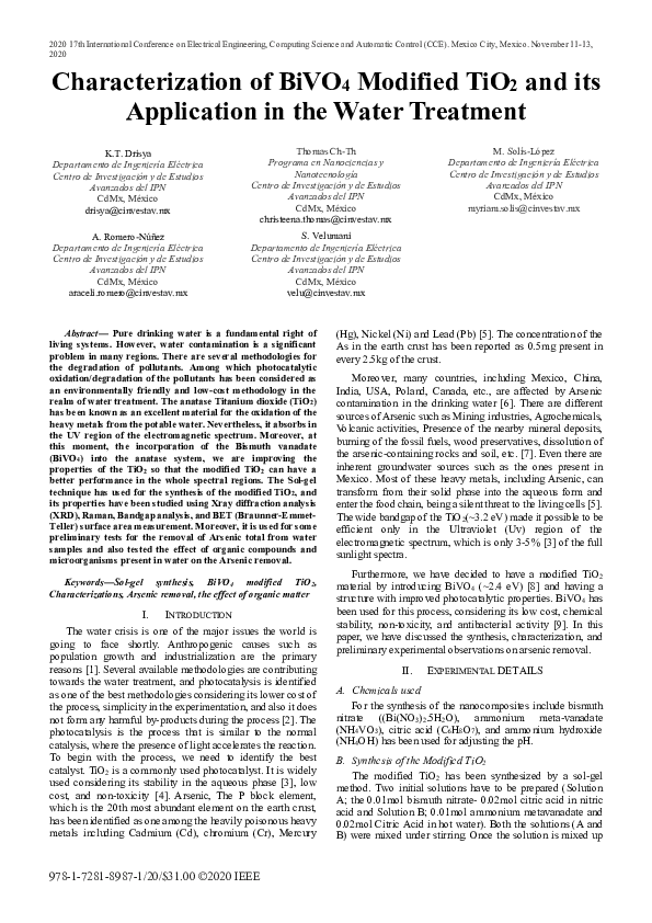 (PDF) Characterization of BiVO4 Modified TiO2 and its Application in ...