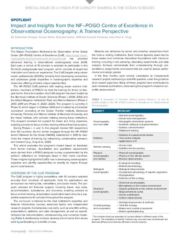 (PDF) Impact and Insights from the NF–POGO Centre of Excellence in ...