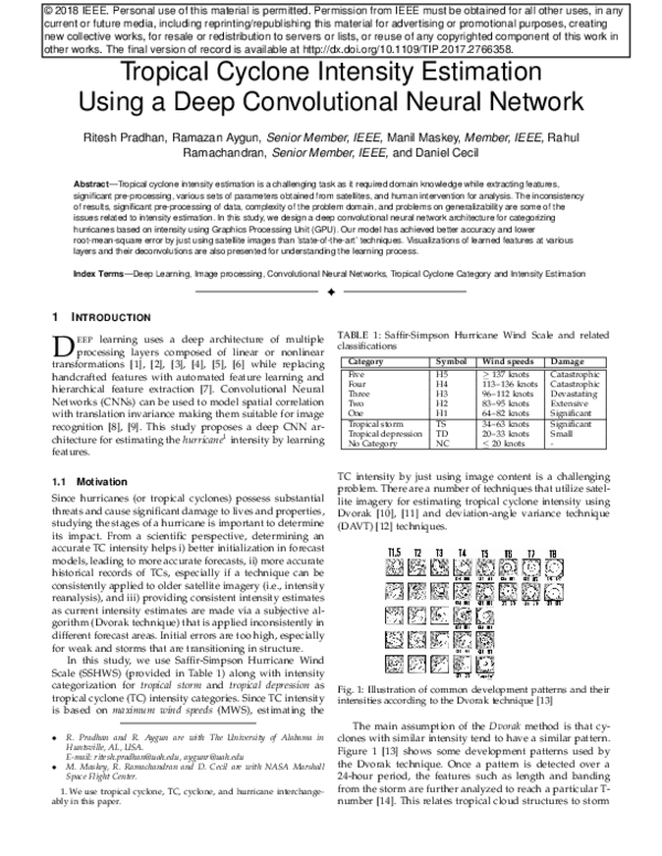 (PDF) Tropical Cyclone Intensity Estimation Using a Deep Convolutional ...