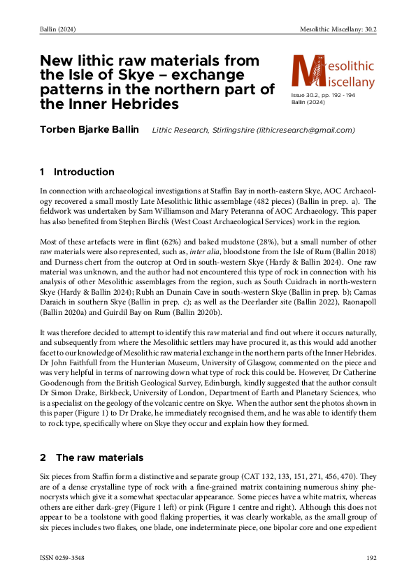 (PDF) 2024: New lithic raw materials from the Isle of Skye – exchange ...