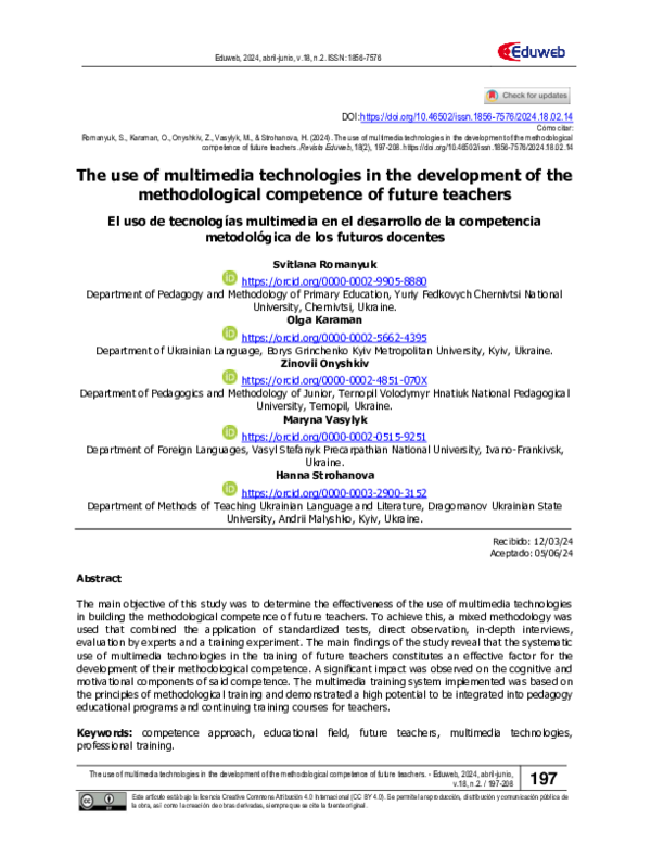 (PDF) The use of multimedia technologies in the development of the ...