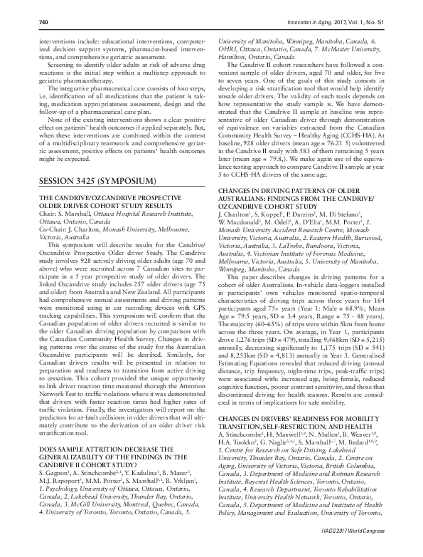 (PDF) Changes in driving patterns of older Australians: Findings from ...