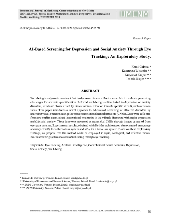 (PDF) AI-Based Screening for Depression and Social Anxiety Through Eye ...