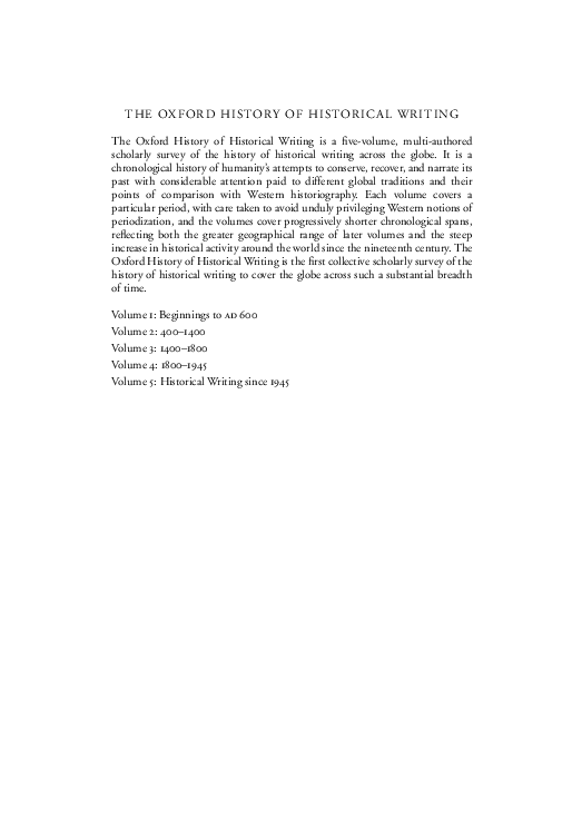 (PDF) The Oxford History of Historical Writing