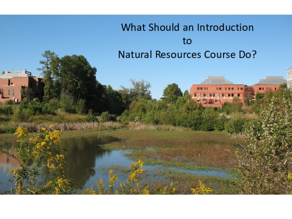 (PDF) What Should an Introduction to Natural Resources Course Do