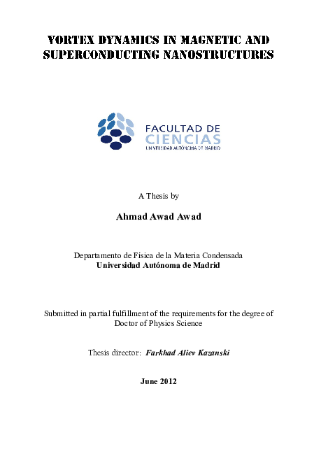 (PDF) Vortex dynamics in magnetic and superconducting nanostructurs