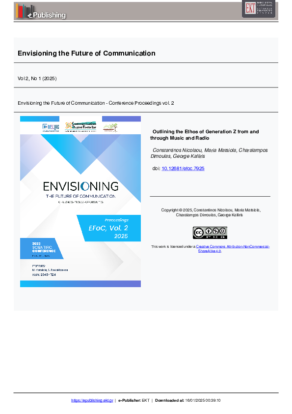 (PDF) Outlining the Ethos of Generation Z from and through Music and Radio