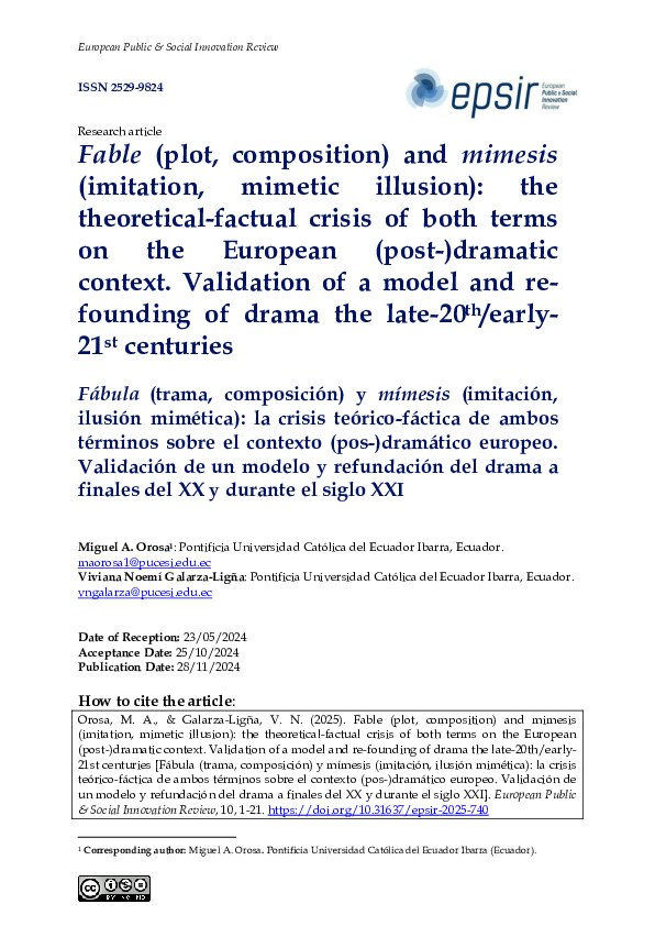 (PDF) Fable (plot, composition) and mimesis (imitation, mimetic ...