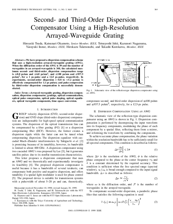 (PDF) Second- and third-order dispersion compensator using a high-resolution arrayed-waveguide ...