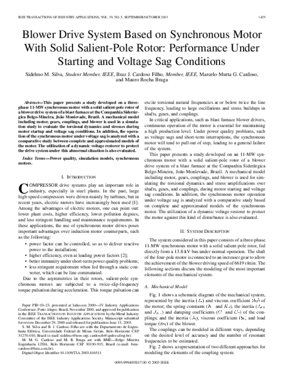 (PDF) Blower drive system based on synchronous motor with solid salient ...