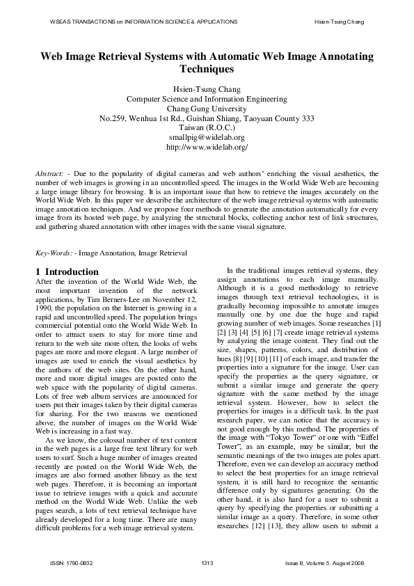 (PDF) Web image retrieval systems with automatic web image annotating techniques
