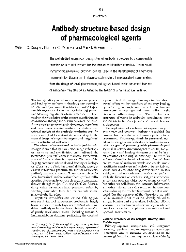 (PDF) Antibody-structure-based design of pharmacological agents