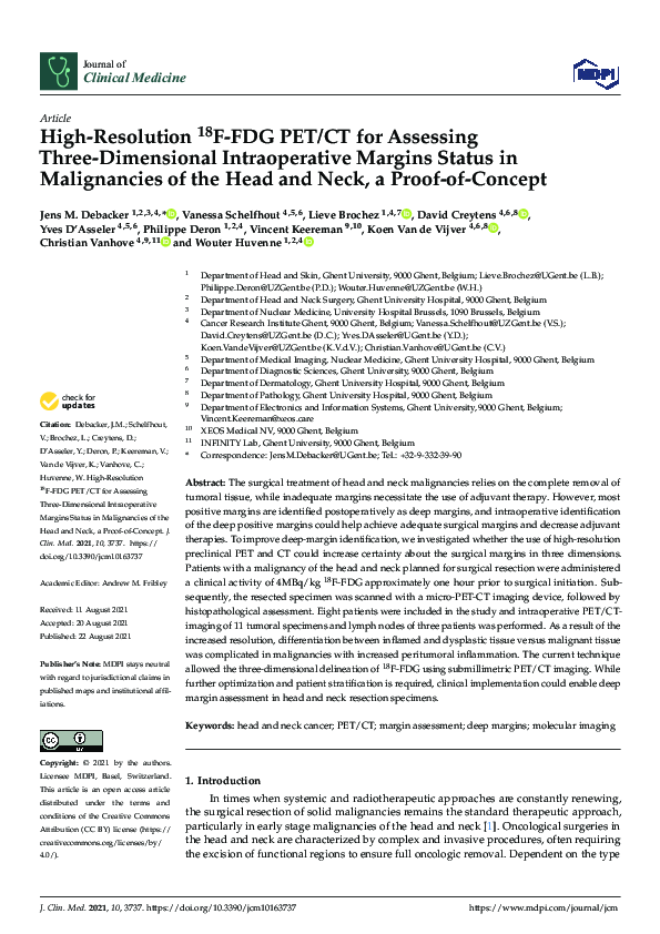 (PDF) High-Resolution 18F-FDG PET/CT for Assessing Three-Dimensional ...