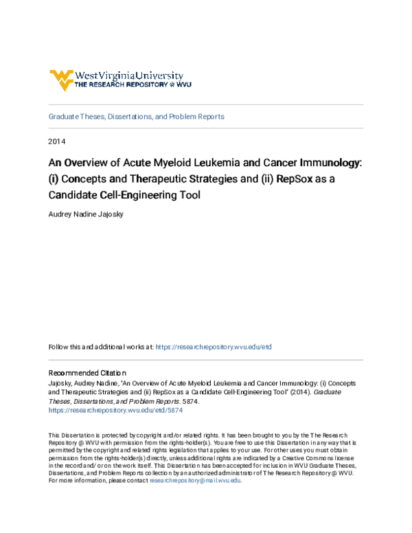 (PDF) An Overview of Acute Myeloid Leukemia and Cancer Immunology: (i ...