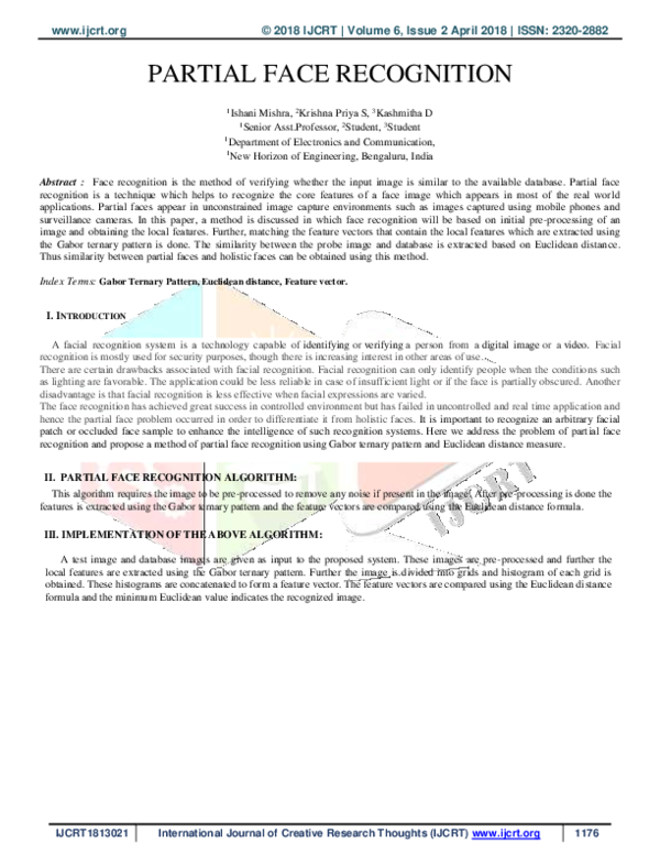 (PDF) Partial Face Recognition