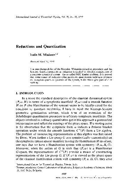 (PDF) Reductions and quantization