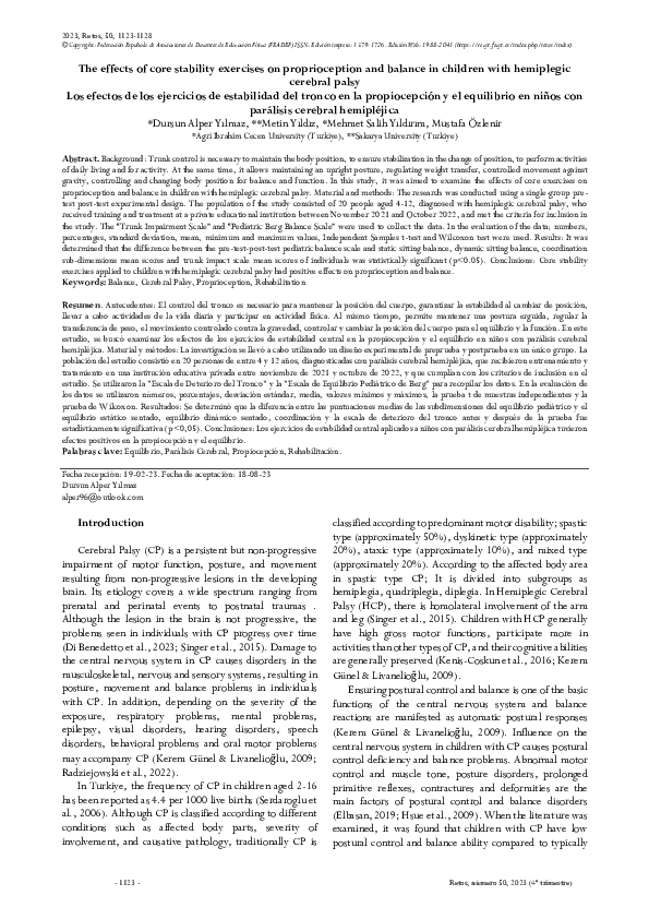 (PDF) The effects of core stability exercises on proprioception and balance in children with ...