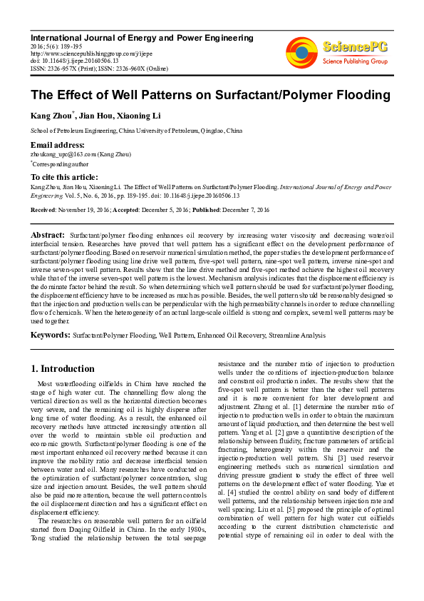 (PDF) Surfactant-Polymer Flooding