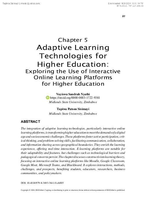 (PDF) Adaptive Learning Technologies for Higher Education
